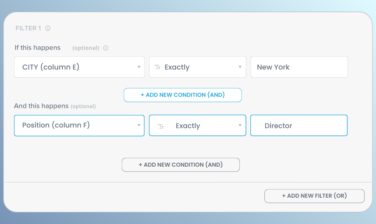 Pluga conditional filters: customize your automations